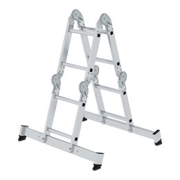 MUNK Aluminium-Vielzweckleiter 4-teilig nivello®-Traverse 4 x 2 Sprossen (011157)
