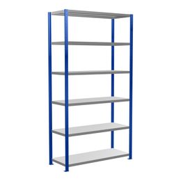 Schulte Grundregal Steckregal MULTIplus250 2500 x 1300 x 500 mm 6 Fachb&ouml;den Kreuzstrebe RAL 5010 enzianblau/verzinkt ; SCHULTE LAGERTECHNIK (12951-130-B)