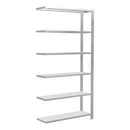 SCHULTE LAGERTECHNIK Schulte Anbauregal B&uuml;ro-Steckregal MULTIplus85 2000 x 1000 x 300 mm 6 Fachb&ouml;den Kreuzstrebe RAL 7035 lichtgrau mit Anschlagleiste ; Schulte Lagertechn (36010)