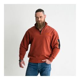 STIER Oversized Zip Sweater Functional Pocket organic cotton M Deep Red (906688)