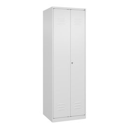 C+P Schwarz-Wei&szlig;-Spind Classic PLUS, 2 Abteile, 1850x600x500mm, 9016/9016 Verschluss Zylinderschloss ; C + P M&ouml;belsysteme (080002-20|S10001)