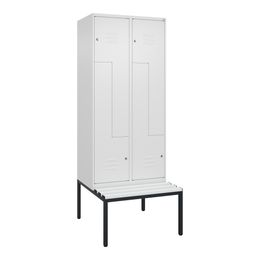 C+P Z-Spind Classic PLUS, Bank, 4 F&auml;cher, 2120x800x815mm, 9016/9016 Verschluss Zylinderschloss Sitzbanktyp untergebaut Material Sitzfl&auml;che Kunststoff (0800537-224|S10059)