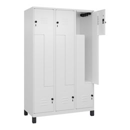 C+P Z-Spind, Classic PLUS, F&uuml;&szlig;e, 6 F&auml;cher, 1950x1200x500mm, 9016/9016 Verschluss Sicherheits-Drehriegel ; C + P M&ouml;belsysteme (080013-326|S10014)