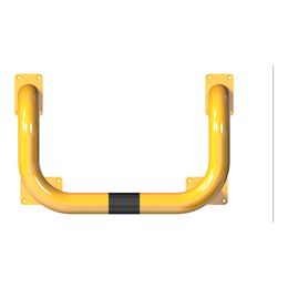 Schake Rammschutzb&uuml;gel Doppelb&uuml;gel, Gesamttiefe 400 mm + 4 Standpfosten gelb/schwarz Breite: 1000 mm, H&ouml;he &Uuml;berflur: 650 mm zum Aufd&uuml;beln (477_70PBG)