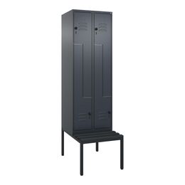 C+P Z-Spind Classic PLUS, Bank, 4 Fächer, 2120x600x815mm, 7016/7016 Verschluss Sicherheits-Drehriegel Sitzbanktyp untergebaut Material Sitzfläche Kuns (0800537-204|S10042)