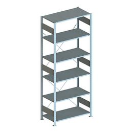META Steckregal Anbauregal S3 CLIP 80 GR 2500 x 1000 x 500 mm verzinkt + 6 Böden (89639)