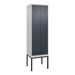 C+P PSA Doppel-Spind Classic PLUS, Gestell, 2 Abteile, 2120x600x500mm, 7035/7016 Verschluss Zylinderschloss ; C + P M&ouml;belsysteme (0800327-20P|S10023)