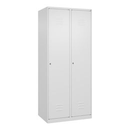 C+P Spind Classic PLUS, 2 Abteile, 1850x800x500mm, 9016/9016 Verschluss Zylinderschloss 4 Garderobenhaken Trennwand mittig ; C + P M&ouml;belsysteme (080000-22F|S10019)