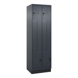 C+P Z-Spind, Classic PLUS, Sockel, 4 F&auml;cher, 1950x600x500mm, 7016/7016 Verschluss Sicherheits-Drehriegel ; C + P M&ouml;belsysteme (080023-204|S10012)