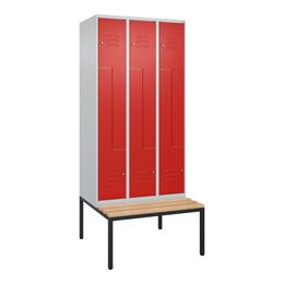 C+P Z-Spind Classic PLUS, Bank, 6 F&auml;cher, 2120x900x815mm, 7035/3020 Verschluss Zylinderschloss Sitzbanktyp untergebaut Material Sitzfl&auml;che Buche-Harth (0800537-306|S10017)
