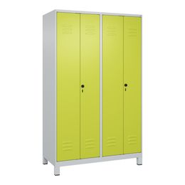C+P PSA Doppel-Spind Classic PLUS, F&uuml;&szlig;e, 4 Abteile, 1950x1200x500mm, 7035/0024 Verschluss Sicherheits-Drehriegel ; C + P M&ouml;belsysteme (080012-40P|S10016)