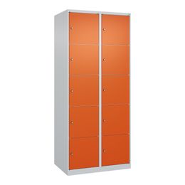 C+P Schlie&szlig;fachschrank Classic PLUS, 2 Abteile, 1850x800x500mm, 7035/2004 Innenh&ouml;he Gefach oben (oberes 365 mm Front RAL 2004 Reinorange ; C + P M&ouml;bel (080000-225|S10000)
