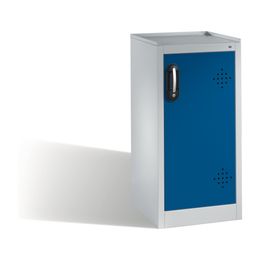 C+P Umwelt-Beistellschrank mit Dreht&uuml;r, 2 Polyethylen-Wannen, H1020xB500xT500mm Front Enzianblau Korpus Lichtgrau ; C + P M&ouml;belsysteme (8721-316|S10038)