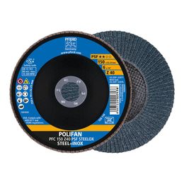 Pferd POLIFAN Fächerscheibe PFC 150x22,23 mm konisch Z40 Uni.-Linie PSF STEELOX Stahl/Edelstahl (67764150)