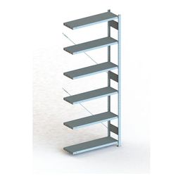 META Steckregal Anbauregal S3 CLIP 150 AR 2500 x 1000 x 300 mm lichtgrau + 6 Böden (97048)