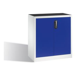 C+P Werkzeug-Beistellschrank mit Dreht&uuml;ren, innen 1 Boden, H1000xB930xT500mm Front Enzianblau Korpus Lichtgrau ; C + P M&ouml;belsysteme (8821-000|S10203)