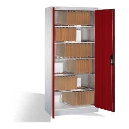 C+P Aktenschrank Acurado mit Drehtüren, innen 6 Pendelstangen, H1950xB930xT400mm Front Rubinrot ; C + P Möbelsysteme (9260-600|S10155)