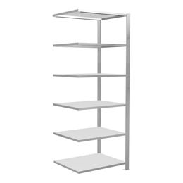 SCHULTE LAGERTECHNIK Schulte Anbauregal B&uuml;ro-Steckregal MULTIplus150 2000 x 750 x 600 mm 6 Fachb&ouml;den L&auml;ngenriegel RAL 7035 lichtgrau mit Mittelanschlag ; Schulte Lagertech (36045)