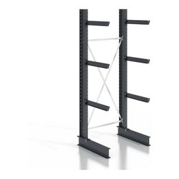 STIER Kragarmregal schraubbar einseitig 1 Feld mit 3 Ebenen 1280x2550x800mm (906846)