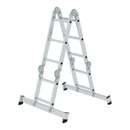 MUNK Aluminium-Vielzweckleiter 4-teilig nivello®-Traverse 2 x 2 + 2 x 3 Sprossen (031310)