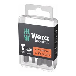 Wera Impaktor Bit für Torx, 1/4 Zoll E 6,3 Set, Torx-Profil: TX20 (05057664001)