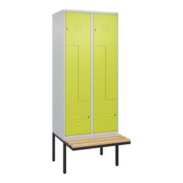 C+P Z-Spind Classic PLUS, Bank, 4 F&auml;cher, 2120x800x815mm, 7035/0024 Verschluss Zylinderschloss Sitzbanktyp auskragend Material Sitzfl&auml;che Buche-Hartho (0800437-224|S10025)