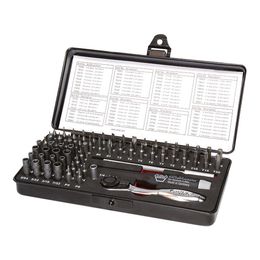 wiha Micro Bit Set 65-tlg. inkl. Aufbwahrungsbox (39971) I Feinmechanik Schraubendreher Set mit Bit Halter, Steckschlüssel, ESD Schraubendreher Griff,)