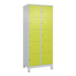 C+P Schlie&szlig;fachschrank Classic PLUS, F&uuml;&szlig;e, 2 Abteile, 1950x800x500mm, 7035/0024 Innenh&ouml;he Gefach oben (oberes 365 mm Front 1108060 RDS Viridingr&uuml;n ; C (080010-225|S10010)
