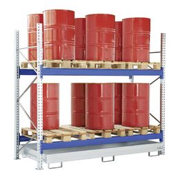 Bito Fasslagerregale mit Auffangwanne B 2860 mm x H 2500 mm x T 1100 mm (26666)