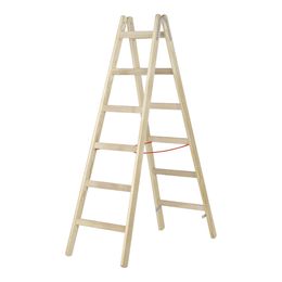 Hymer Holz-Sprossenstehleiter, beidseitig begehbar, 2x6 Sprossen (7141012)