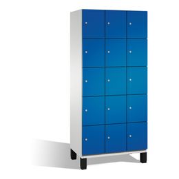C+P Fächerschrank Cambio auf Füßen, 15 Fächer, H1980xB900xT525mm Front Enzianblau Korpus Lichtgrau ; C + P Möbelsysteme (45104-30|S10020)