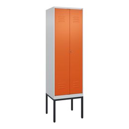 C+P Schwarz-Wei&szlig;-Spind Classic PLUS, Gestell, 2 Abteile, 2120x600x500mm, 7035/20 Front RAL 2004 Reinorange Verschluss Zylinderschloss ; C + P M&ouml;belsys (0800327-20|S10046)