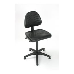 STIER Arbeitsstuhl mit Gleitern ohne Armlehnen Sitzhöhe 440-630mm PU Schwarz (906767)