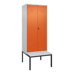 C+P PSA Doppel-Spind Classic PLUS, Bank, 2 Abteile, 2120x800x815mm, 7035/2004 Verschluss Sicherheits-Drehriegel Sitzbanktyp untergebaut Material Sitzf (0800527-22P|S10091)