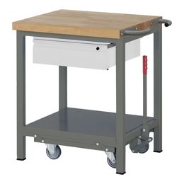 STIER Werkbank Premium mit abs. Fahrgestell und 1 Schublade BxTxH 750x700x880mm (904807)