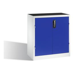 C+P Werkzeug-Beistellschrank mit Dreht&uuml;ren, 2 B&ouml;den und 3 Sch&uuml;be, H1000xB930xT500mm Front Enzianblau Korpus Lichtgrau ; C + P M&ouml;belsysteme (8821-5035|S10079)