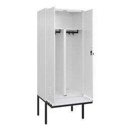 C+P PSA Doppel-Spind Classic PLUS, Bank, 2 Abteile, 2120x800x815mm, 9016/9016 Verschluss Sicherheits-Drehriegel Sitzbanktyp auskragend Material Sitzfl (0800427-22P|S10044)