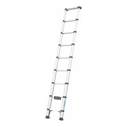 Zarges Compactstep L - Teleskop-Sprossen-Anlegeleiter aus Aluminium mit rutschfesten Fußkappen und Transportsicherung, 9 Sprossen (40400)