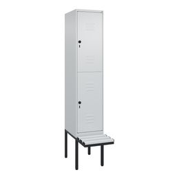C+P Doppelstock-Spind Classic PLUS, Bank, 1 Abteil, 2120x400x815mm, 7035/7035 Verschluss Sicherheits-Drehriegel Sitzbanktyp auskragend Material Sitzfl (0803407-12|S10114)