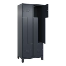C+P Z-Spind, Classic PLUS, F&uuml;&szlig;e, 4 F&auml;cher, 1950x800x500mm, 7016/7016 Verschluss Zylinderschloss ; C + P M&ouml;belsysteme (080013-224|S10027)