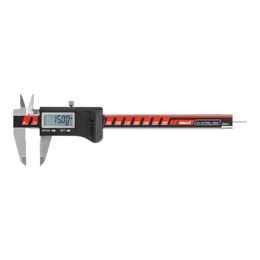 HOLEX Digitaler Messschieber, IP67, mit rundem Tiefenmaß, 150 mm | mit Feststellschraube und Datenausgang, 412749 150)