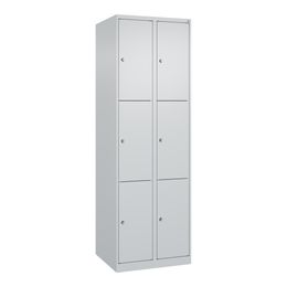 C+P Schlie&szlig;fachschrank Classic PLUS, 2 Abteile, 1850x600x500mm, 7035/7035 Innenh&ouml;he Gefach oben (oberes 599 mm Front RAL 7035 Lichtgrau ; C + P M&ouml;bels (080000-203|S10008)