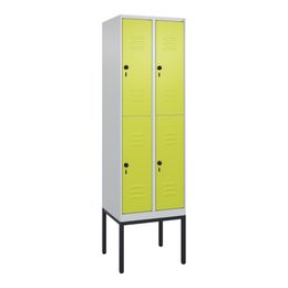 C+P Doppelstock-Spind Classic PLUS, Gestell, 2 Abteile, 2120x600x500mm, 7035/002 Verschluss Sicherheits-Drehriegel Front 1108060 RDS Viridingr&uuml;n ; C + (0803307-20|S10010)