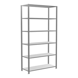 Schulte Grundregal "Steckregal MULTIplus150", 2500 x 1300 x 500 mm Abmessung, 6 Fachböden, Kreuzstrebe verzinkt ; SCHULTE LAGERTECHNIK (12751-130)