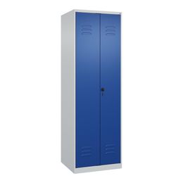C+P W&auml;sche-Spind Classic PLUS, 2 Abteile, 1850x600x500mm, 7035/5010 Verschluss Sicherheits-Drehriegel Trennwand mittig ; C + P M&ouml;belsysteme (080002-20B|S10003)