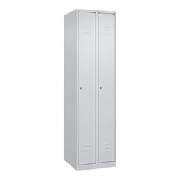 C+P Spind Classic PLUS, 2 Abteile, 1850x500x500mm, 7035/7035 Verschluss Zylinderschloss 3 Garderobenhaken ; C + P M&ouml;belsysteme (080000-29|S10021)