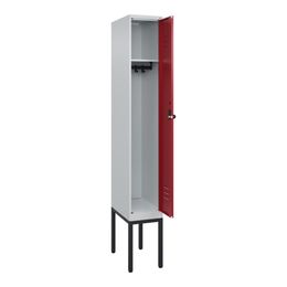 C+P Spind Classic PLUS, Gestell, 1 Abteil, 2120x300x500mm, 7035/3003 Verschluss Sicherheits-Drehriegel 3 Garderobenhaken ; C + P Möbelsysteme (0800307-10|S10001)