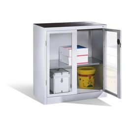 C+P Werkzeug-Beistellschrank mit Sichtfenster-Dreht&uuml;ren, 1 Boden, H1000xB930xT500mm Front Lichtgrau Korpus Lichtgrau ; C + P M&ouml;belsysteme (8821-055|S10188)