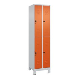C+P Doppelstock-Spind Classic PLUS, F&uuml;&szlig;e, 2 Abteile, 1950x500x500mm, 7035/2004 ; C + P M&ouml;belsysteme (080310-29|S10073)