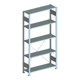 META Steckregal Anbauregal S3 CLIP 80 GR 2000 x 1000 x 300 mm lichtgrau + 5 Böden (89422)